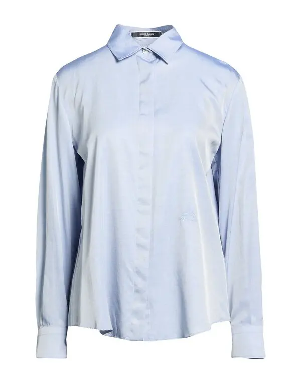 JACOB COHЁN Shirt Azure Size Silk, Cotton