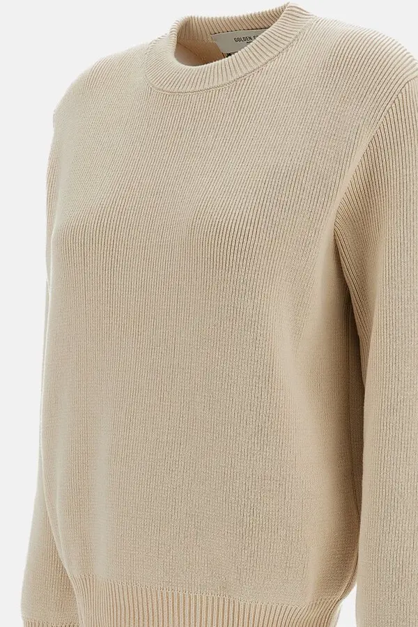 GOLDEN GOOSE Maglione Girocollo In Cotone Con Logo