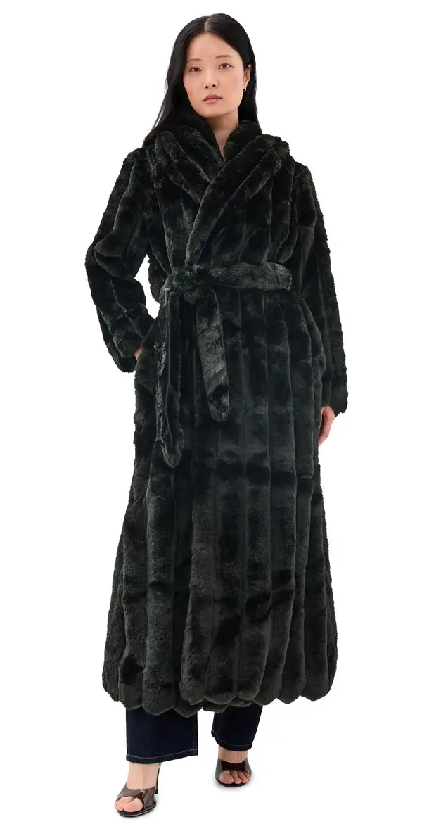 Bardot Marta Faux Fur Longline Coat