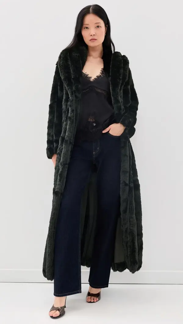 Bardot Marta Faux Fur Longline Coat