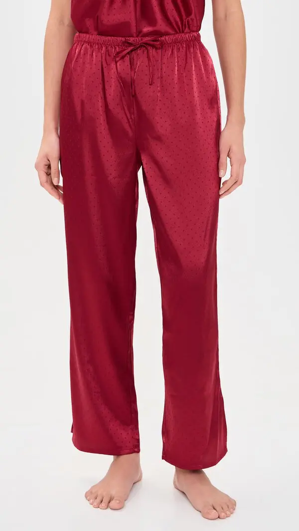 Flora Nikrooz Soild Dot Satin Jacquard Pajama Set