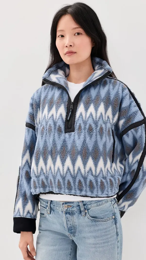 Free People Mountain High Half Zip Fleece Pullover