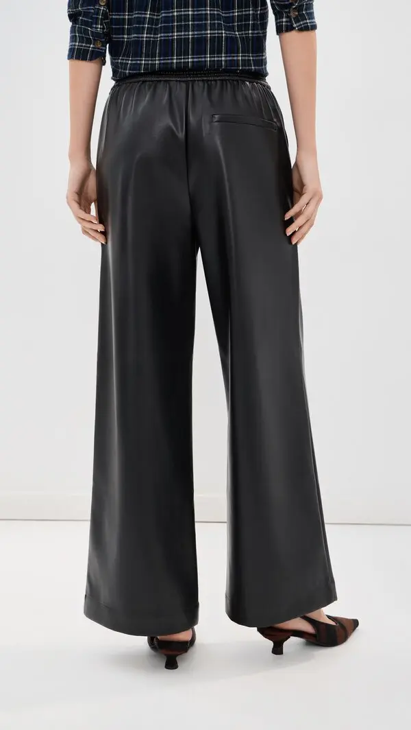 LE BOP Margot Faux Leather Pants - Black