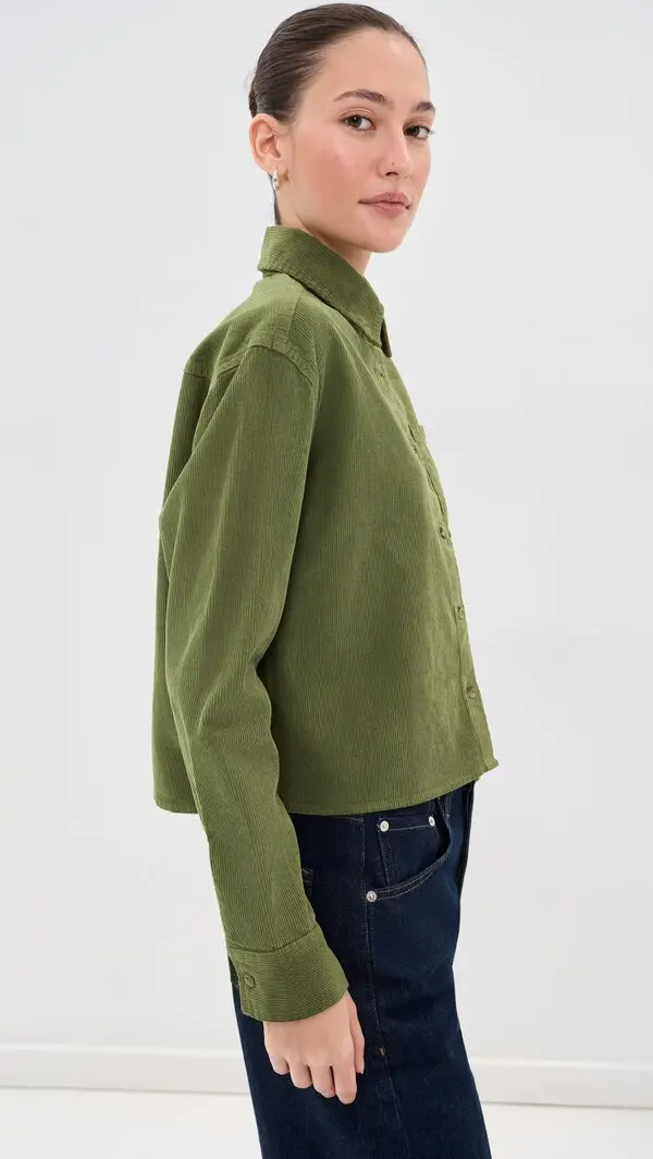 LE BOP Collins Corduroy Button Down - Olive