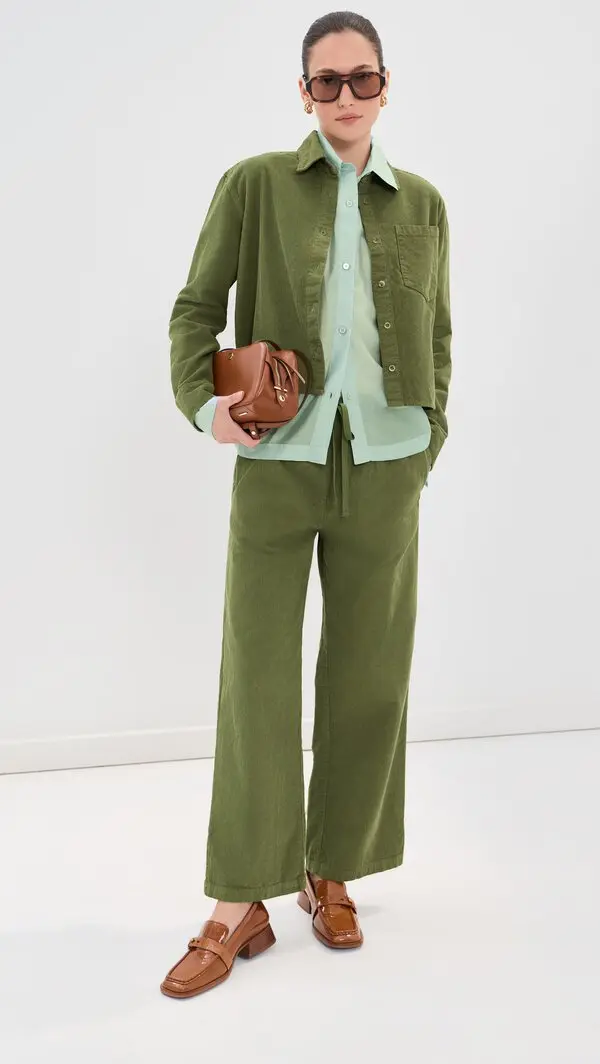LE BOP Collins Corduroy Button Down - Olive