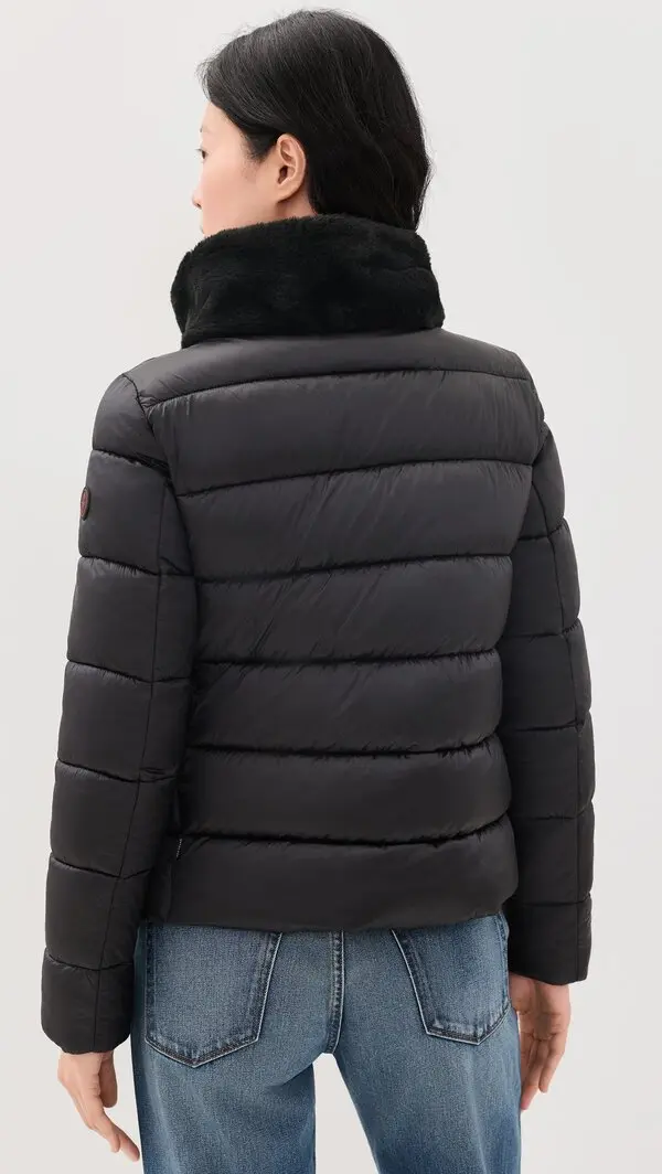 SAVE THE DUCK Mei Faux Fur Trim Quilted Coat