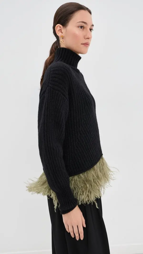 La DoubleJ High Kick Sweater With Feathers
