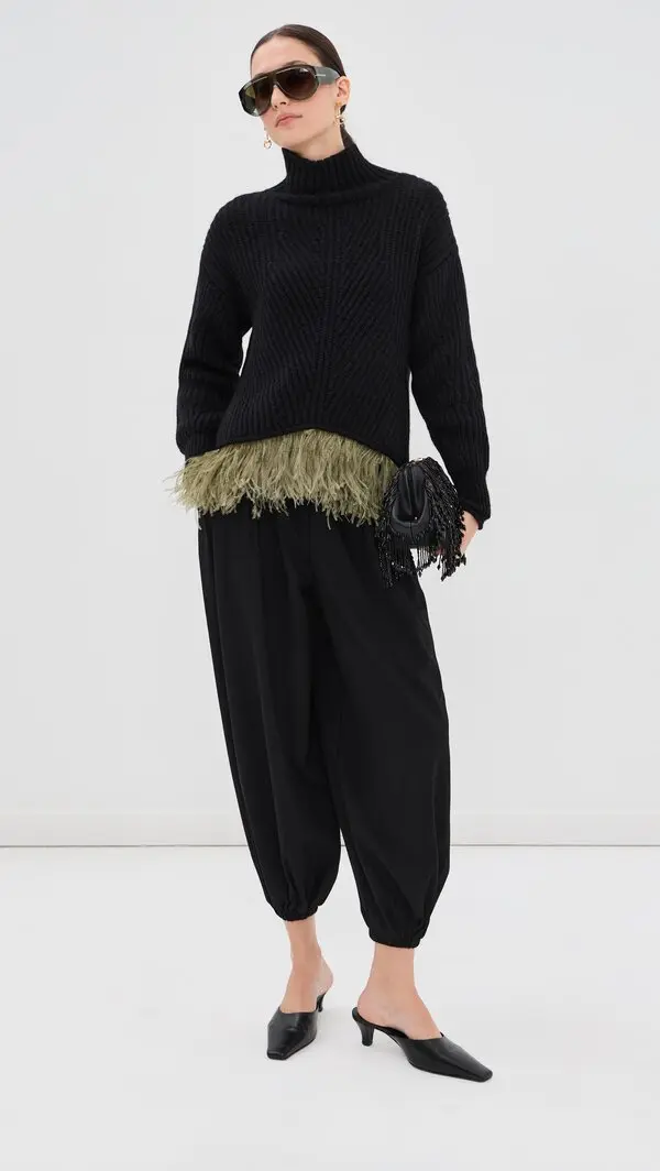 La DoubleJ High Kick Sweater With Feathers
