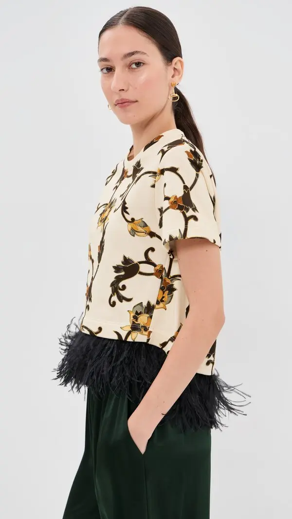 La DoubleJ La Scala Tee With Feathers