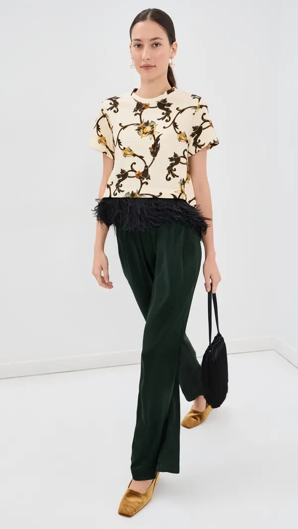 La DoubleJ La Scala Tee With Feathers