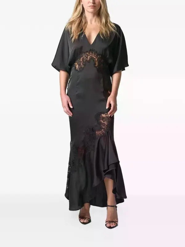 JBQ Aralyn Lace-detail Ruffled Maxi Dress