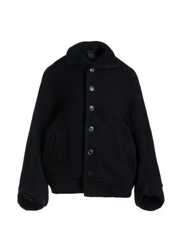 LIMI FEU Bouclé-knit Oversized Jacket - Black