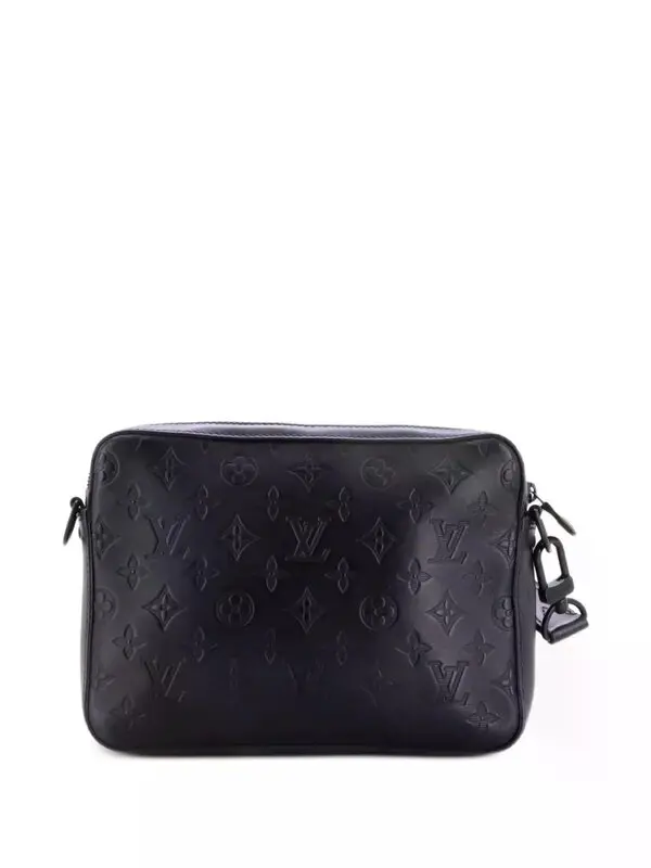 LOUIS VUITTON Duo Messenger Bag Monogram Shadow Leather Crossbody Bag