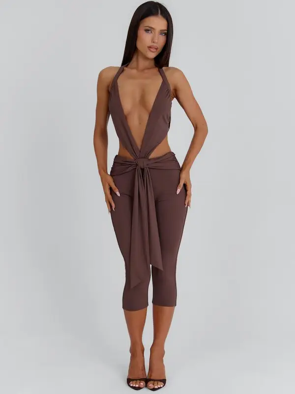 OUTCAST Isabela Jumpsuit Dark Chocolate - Brown