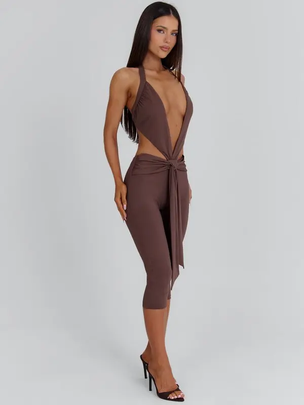 OUTCAST Isabela Jumpsuit Dark Chocolate - Brown