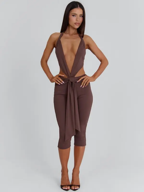OUTCAST Isabela Jumpsuit Dark Chocolate - Brown