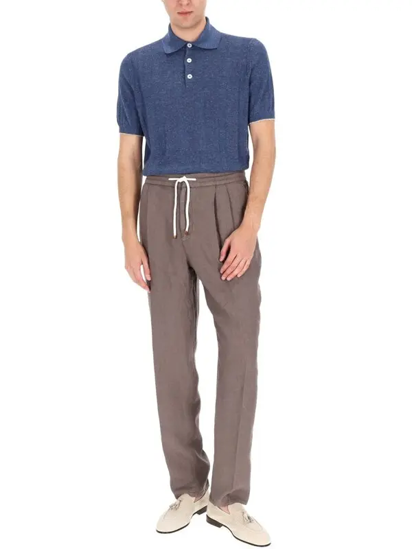 Brunello Cucinelli Linen Knit Polo Shirt