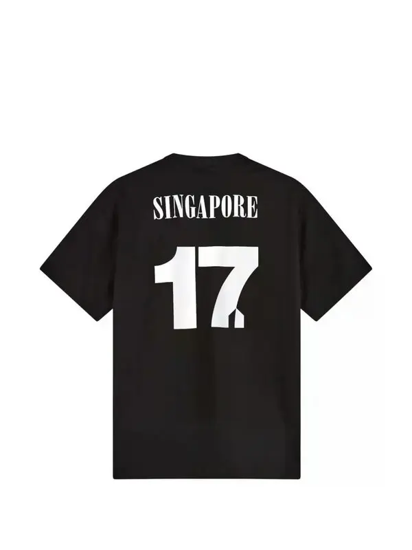 Noir Kei Ninomiya X Dover Street Market Singapore Logo-print T-shirt - Black