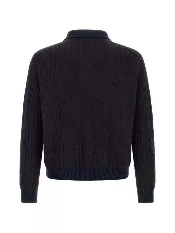 OLIVER LATTUGHI Color-block Ribbed-knit Cardigan