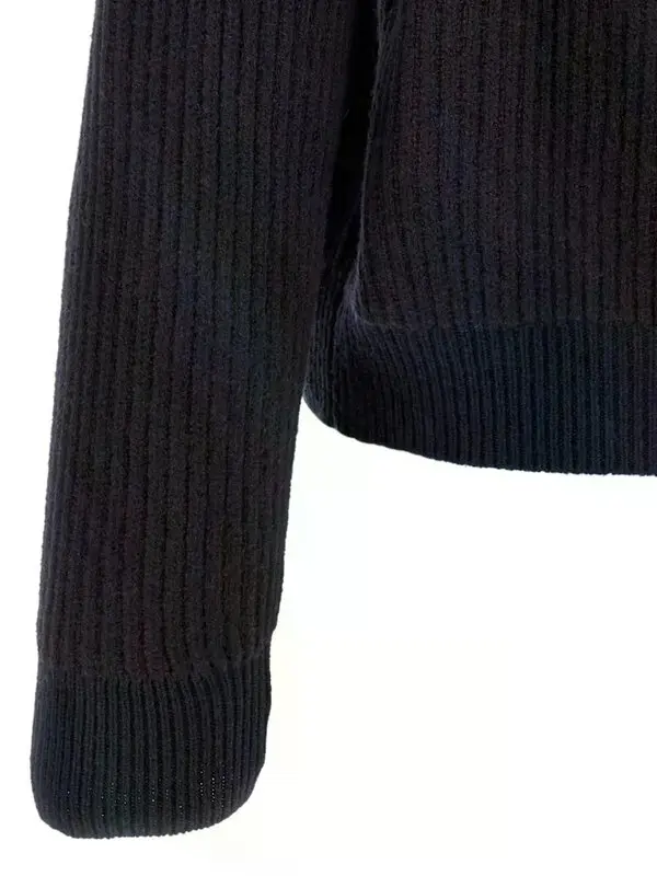 OLIVER LATTUGHI Color-block Ribbed-knit Cardigan