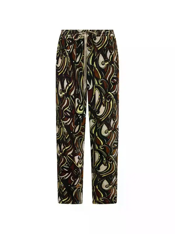 PIERRE-LOUIS MASCIA Kanada Swirl-pattern Trousers - Brown