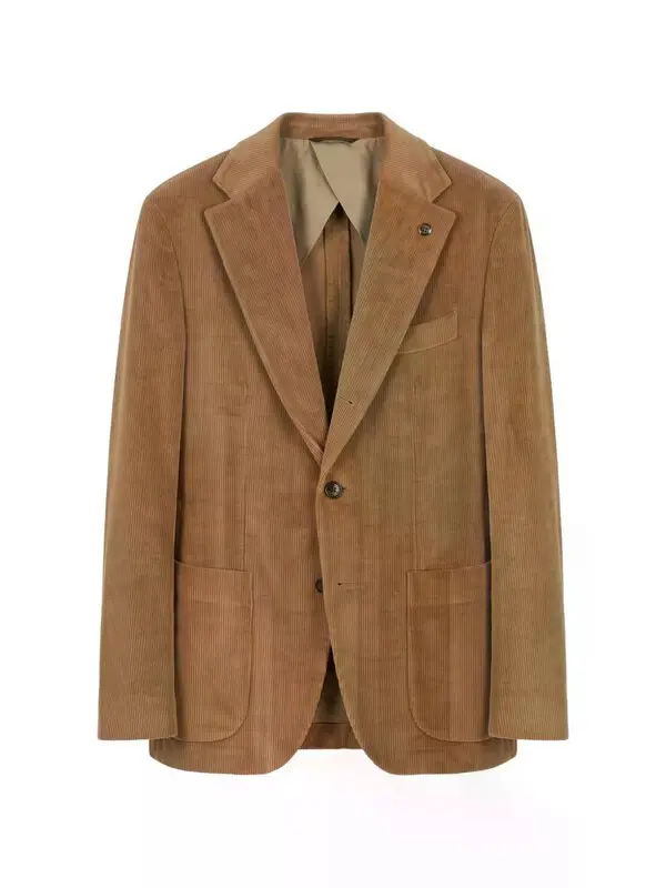 Peserico Corduroy Single-breasted Blazer - Brown