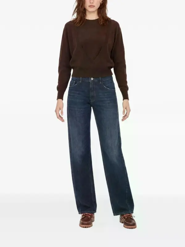 Patrizia Pepe Washed Wide-leg Jeans