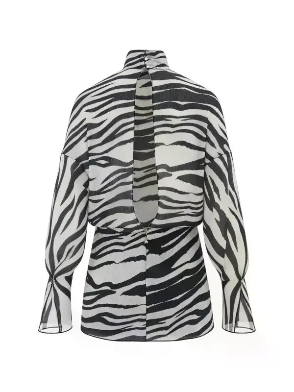 Patrizia Pepe Zebra-print Open-back Mini Dress - White