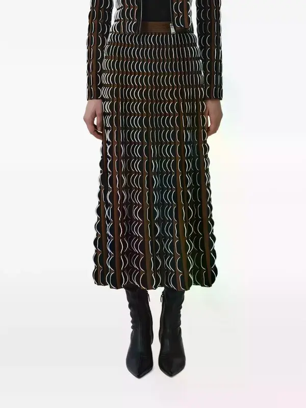 Simkhai Ike Geometric-pattern Pleated Skirt