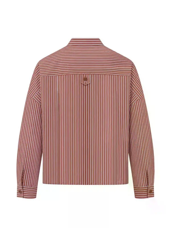 SESSUN Orregia Striped Band-collar Shirt