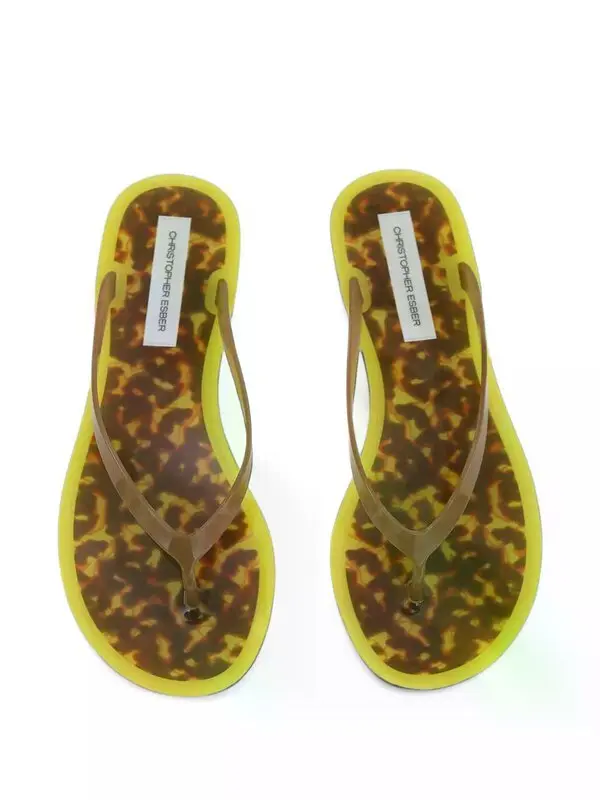 Christopher Esber Jo Tortoiseshell-effect Flip Flops - Yellow