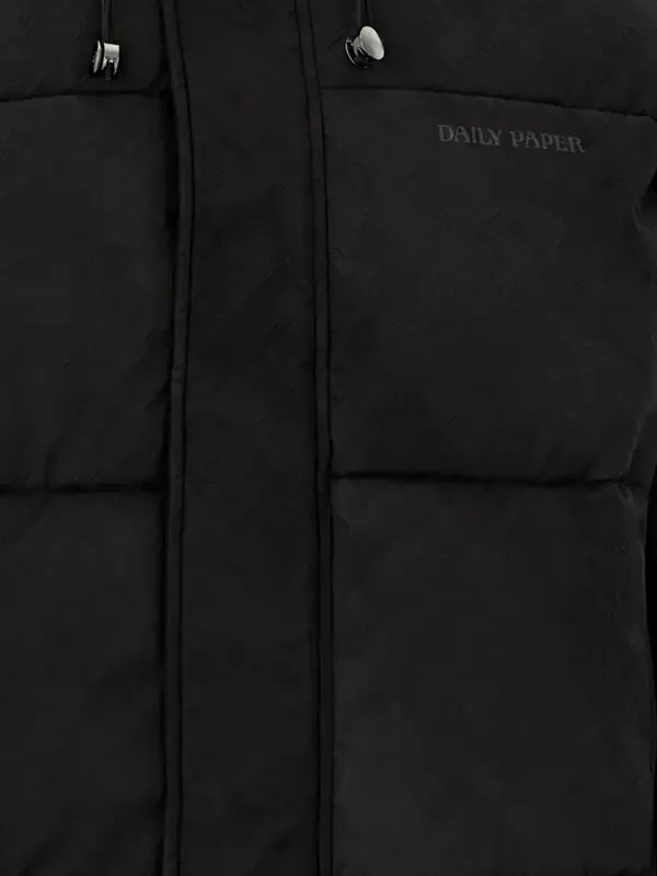 DAILY PAPER Logo-print Quilted Hooded Coat