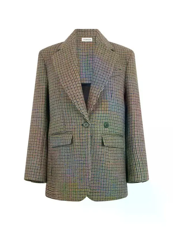 P.a.r.o.s.h Houndstooth-pattern Blazer - Brown
