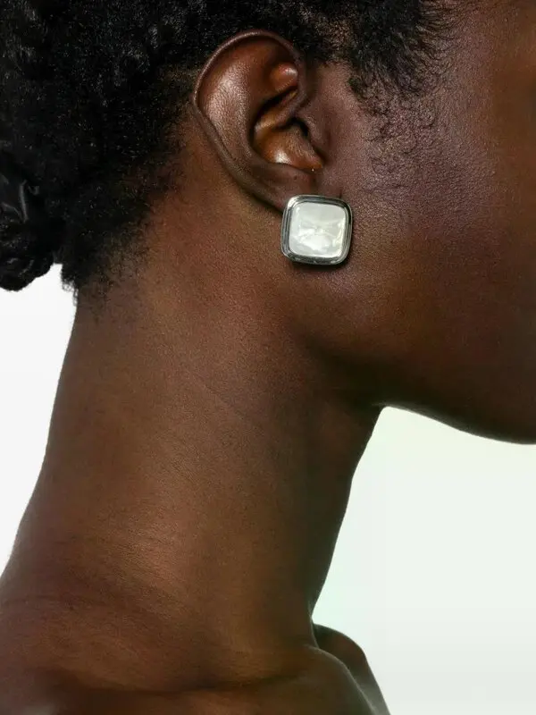 SHUSHU/TONG X Yvmin Bow-detail Square-frame Earrings