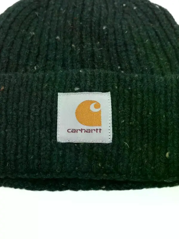 Carhartt Work In Progress Logo-patch Ribbed-knit Beanie Hat