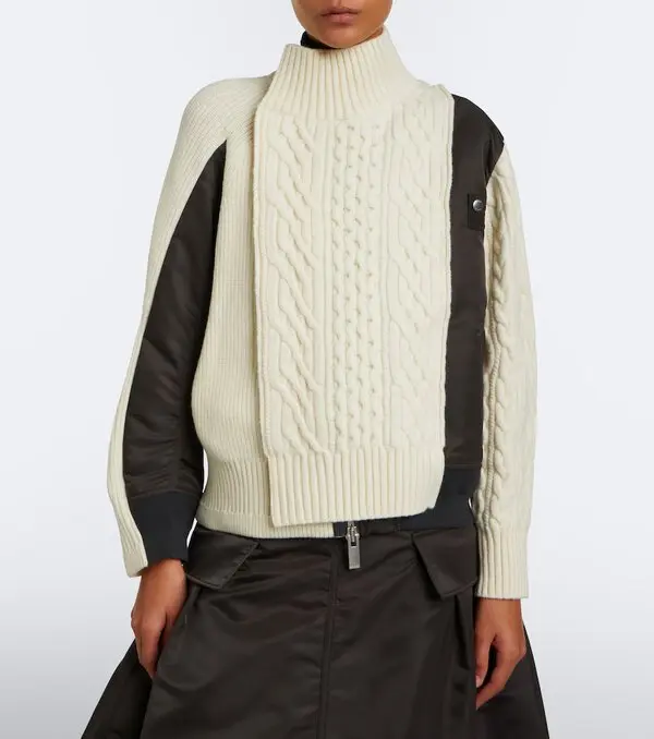 Sacai Paneled Wool Jacket