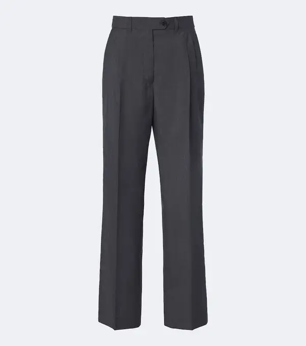 Prada Pleated Wool And Mohair Straight Pants