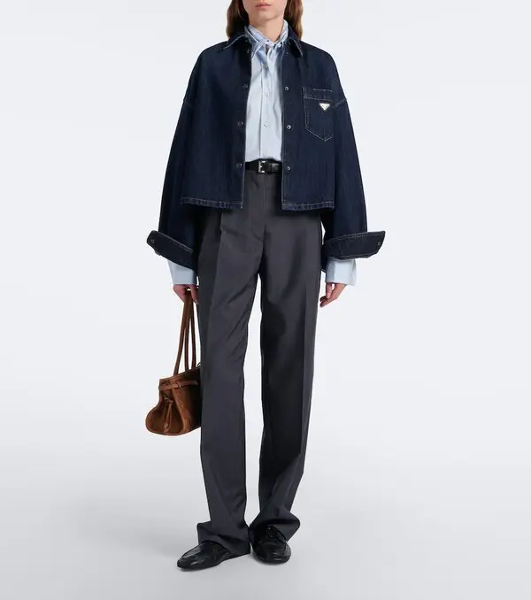 Prada Pleated Wool And Mohair Straight Pants
