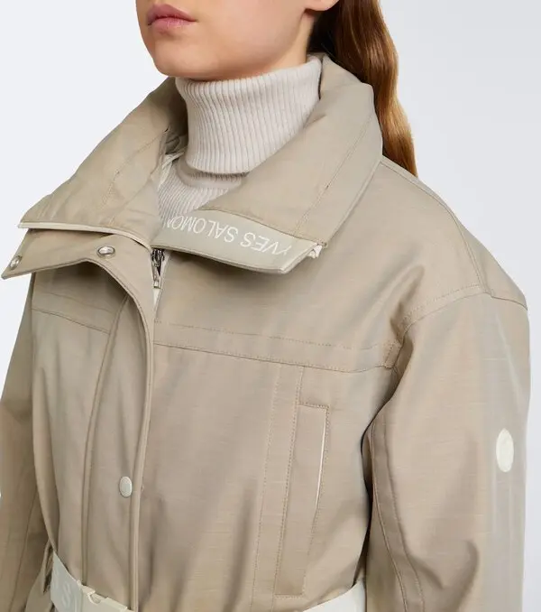 YVES SALOMON Belted Shearling-trimmed Ski Jacket - Beige