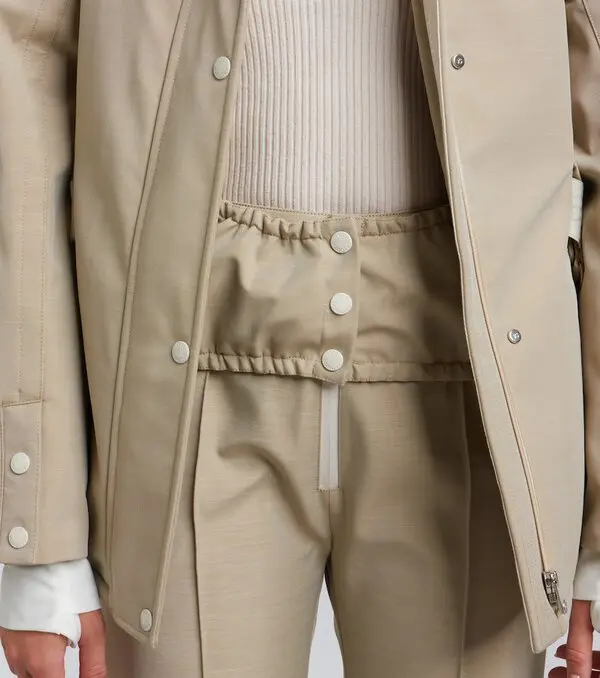 YVES SALOMON Belted Shearling-trimmed Ski Jacket - Beige