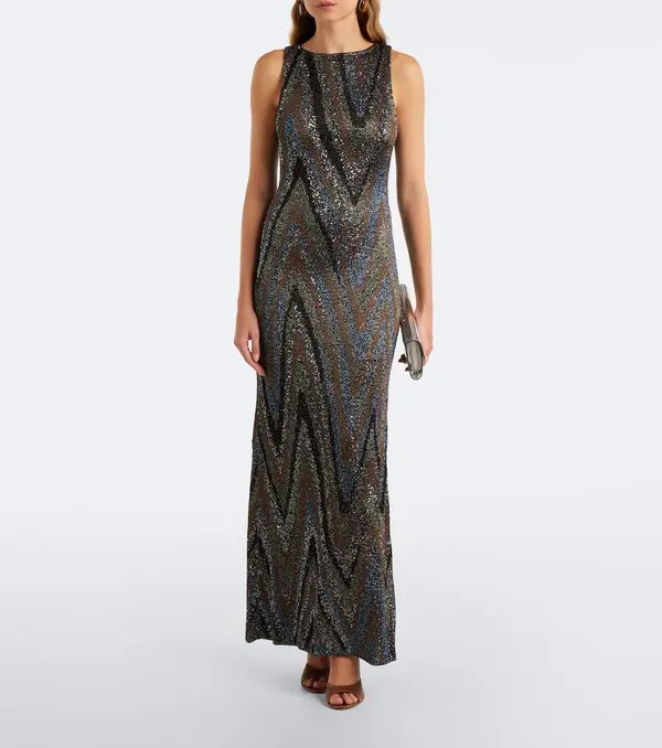 Missoni Zigzag Sequined Lamé Maxi Dress