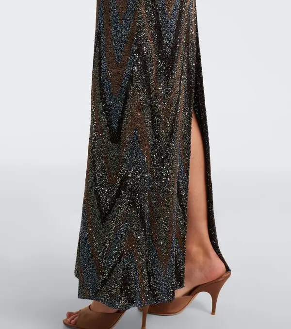 Missoni Zigzag Sequined Lamé Maxi Dress