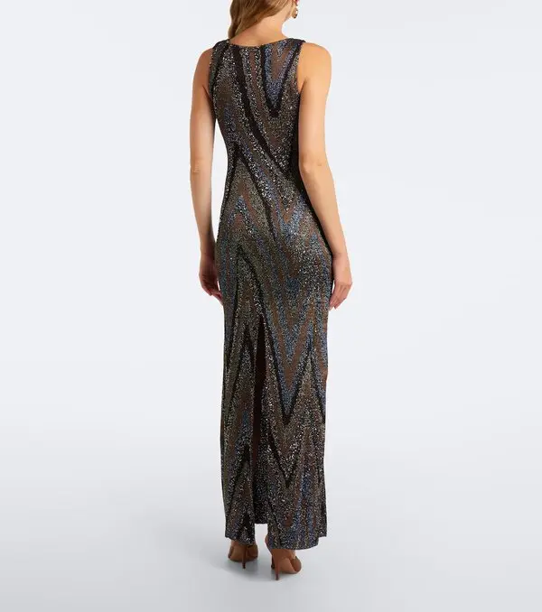 Missoni Zigzag Sequined Lamé Maxi Dress