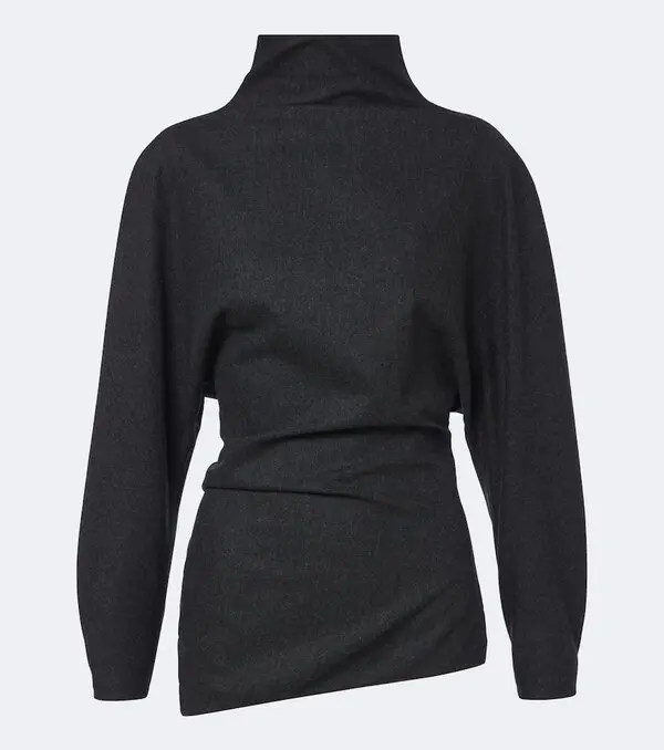 Khaite Harlow Wool And Cashmere Top - Grey