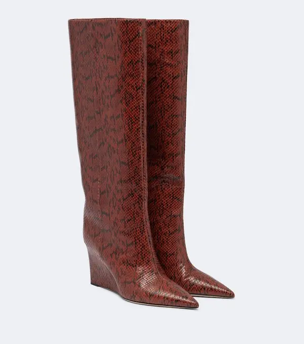 JIMMY CHOO Blake Snake-effect Leather Knee-high Boots