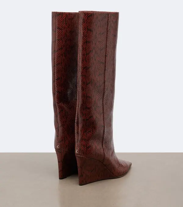 JIMMY CHOO Blake Snake-effect Leather Knee-high Boots