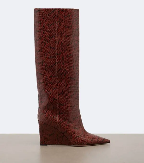 JIMMY CHOO Blake Snake-effect Leather Knee-high Boots