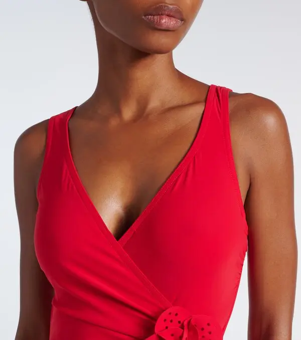 KARLA COLLETTO Rosetta Floral-appliqué Gathe Swimsuit
