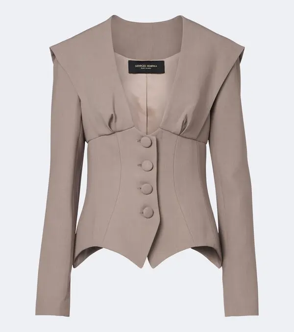 GEORGES HOBEIKA Single-breasted Jacket - Brown