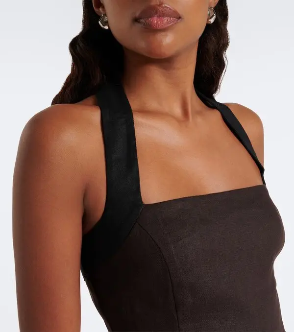 SIR. Linen Halterneck Minidress